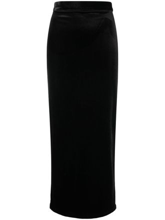 Ana Radu jupe droite à coupe longue - Noir