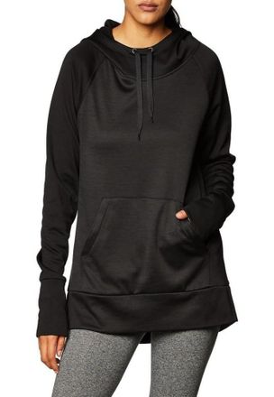 Hanes Damen Sport Performance Fleece Pullover Hoodie Kapuzenpullover, Schwarz Solid/Black Heather, Medium