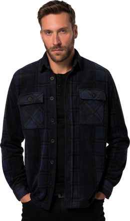 JP1880 Herren gro&szlig;e Gr&ouml;&szlig;en Menswear L-8XL Fleece-Karohemd, Workwear, Langarm, Kentkragen, Modern Fit, bis 8 XL Navy blau 4XL 830816130-4XL