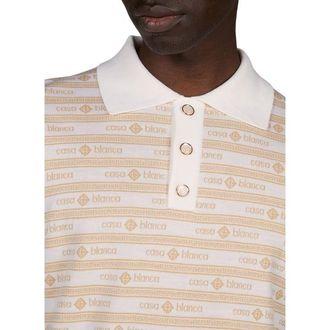 Casablanca Polo en maille &agrave; logo en laine