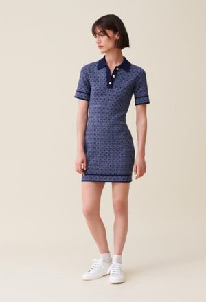 Claudie Pierlot Robe courte monogramme marine