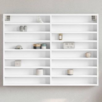 vidaXL Armoire &agrave; vitrine blanc 100x8,5x75 cm bois ding&eacute;nierie Vidaxl