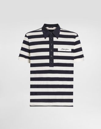 Dolce & Gabbana Polohemd Aus Jersey In Streifenoptik - Mann Collection n/d 54
