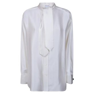 Bottega Veneta Fluid Silk Satin Shirt - - Blouses & Shirts - Damen - Wei&szlig; - XS