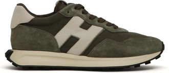 Hogan Homme, Chaussures, Vert, Taille: 43 EU running tessuto e camoscio verde