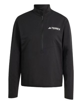 adidas Terrex Climacool - T-shirt manches longues &agrave; demi fermeture &eacute;clair - Noir