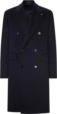 Tagliatore Manteau crois&eacute; &agrave; revers en pointe - Homme - Manteaux - Bleu - Taille: S