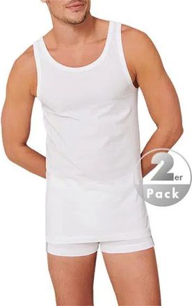 Schiesser Herren Tanktops weiß Baumwolle unifarben