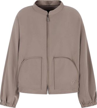 Emporio Armani Femme, Vestes, Brun, Taille: 42 FR Blouson zippé