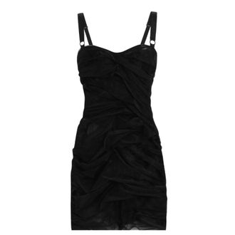 Dolce & Gabbana Schwarzes &auml;rmelloses Kleid mit Rei&szlig;verschluss und Tr&auml;gern - - Dresses - Damen - Schwarzk - M