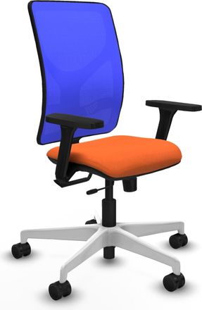 Piqueras y Crespo B&uuml;rostuhl mit 3D-Armen, h&ouml;henverstellbare Lendenwirbelst&uuml;tze, ausgestattet mit Syncro/Traslack und Schneideschaum, mit Rollen von 65 mm, Nylon, Blau/O