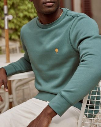 Faguo Sweat col rond vert clair gris&eacute;