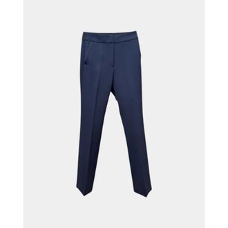 PESERICO Schlank geschnittene Hose mit Satinbund - - Trousers - Damen - Blau - M