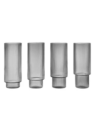 Ferm Living Verres &agrave; long drink Ripple set de 4