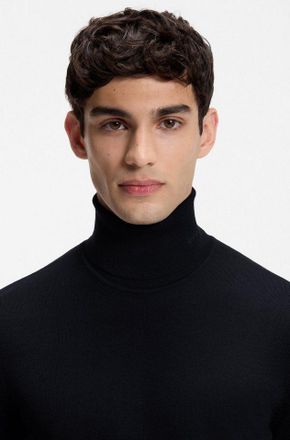 HUGO BOSS Rollkragenpullover San Thomas-M aus Merinowolle, regular fit