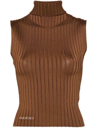 Marni Gerippter Rollkragenpullover - Braun