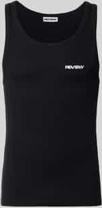 Review Tanktop in Ripp-Optik mit Logo