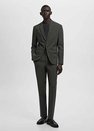Mango Pantalon costume Par&iacute; super slim-fit vert - Homme - 36 - MANGO MAN