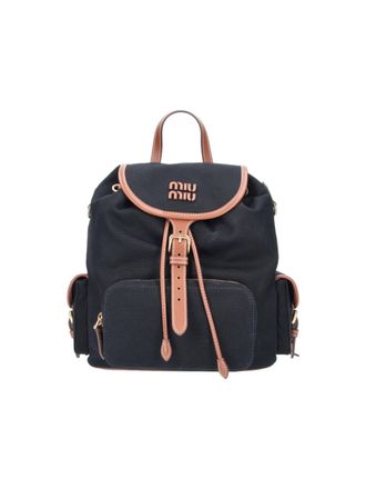Miu Miu Hemp And Leather Backpack