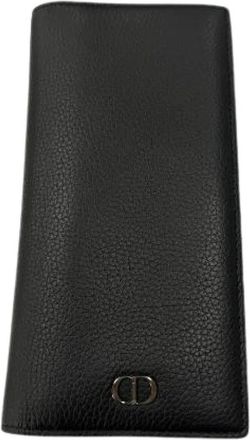 Dior Portefeuille long bifold en cuir Pre-owned - Homme - Pre-owned - Noir - Taille: ONE Size