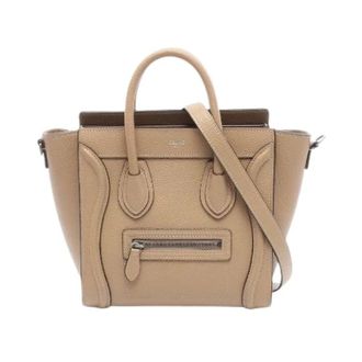 Celine Pre-owned Luggage Nano Shopper Leather 2way Bag - Femme - Pre-owned - Beige - Taille: ONE Size