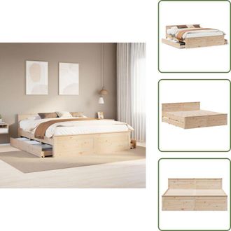vidaXL Vidaxl - Massivholzbett ohne Matratze mit Kopfteil 200x200 cm - Bettgestell - Bettgestelle - Bettrahmen - Bett