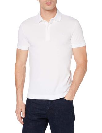 Lacoste Herren Polo-Shirt Kurzarm DH2050, Männer Polo-Hemd,2 Knopf,Regular Fit,Weiß,5