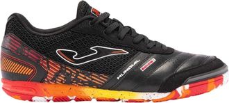 Joma Mundial Hallenfu&szlig;ball-Trainingsschuhe f&uuml;r Herren, Leder (Schwarz/Orange)