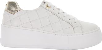 HUGO BOSS Elizas Gesteppt Sneaker f&uuml;r Damen, Leder, Keilabsatz (Wei&szlig;)