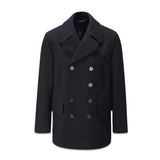 Gloverall Homme, Manteaux, Noir, Taille: M Churchill Reefer Peacoat