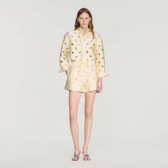 Sandro Shorts mit L&ouml;chern und Strass
