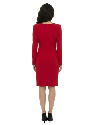 Dolce & Gabbana V-Neck Zip Front Dress - Red