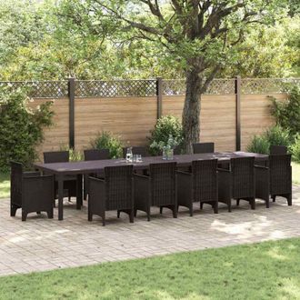 vidaXL Vidaxl - Table de Jardin Marron 400 x 100 x 73 cm polyrotin