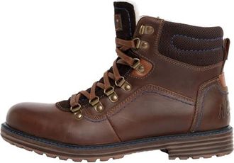 Nebulus Tower Bottes dhiver en cuir avec laine mérinos pour homme, Marron clair et bleu, 45