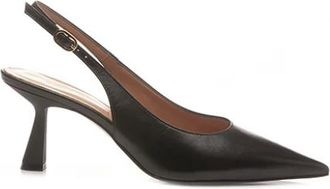 Bianca Di Femme, Chaussures, Noir, Taille: 38 EU Escarpins noirs en cuir à talons hauts