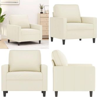 vidaXL Sessel Creme 60 cm Samt - Samtsofa - Wohnlandschaft - Gem&uuml;tlicher Sessel - Cremefarbener Sessel - Lounge Chair - Home & Living
