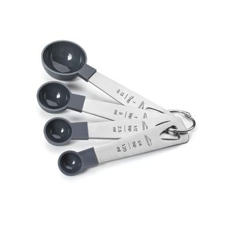 Lacor Lacor - 67037 - Set mit 4 L&ouml;ffeln, Messl&ouml;ffel f&uuml;r Fl&uuml;ssigkeiten und Lebensmittel, Backwaren, Edelstahl und Polypropylen, stapelbar, Ma&szlig;e in ml, tsp, t