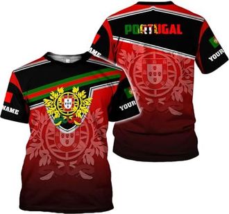 Generic Drapeau du Portugal T-Shirt Respirant T-Shirt De Sport Confortable Tee Shirt Sportswear pour Plage Sport Yoga L