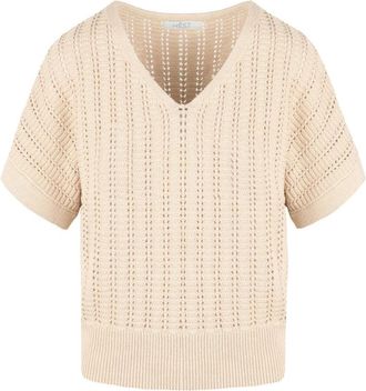 H&eacute;st H&eacute;st, Femme, Pulls, Beige, Taille: 44 FR Pull &agrave; col en V Sofie