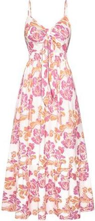 Grace Karin Robe longue à bretelles spaghetti pour femme - Motif floral - Dos nu, Blanc rose floral 472, M