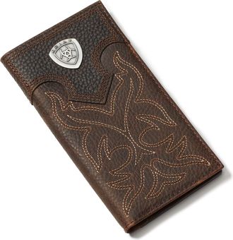 Ariat Mens Logo Boots Stitch Rodeo Wallet in Brown Leather, by Ariat
