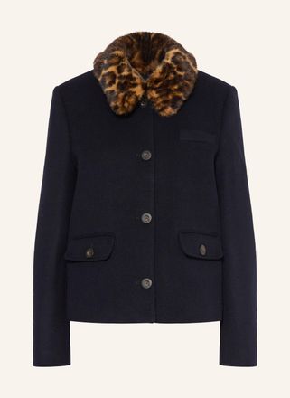 Claudie Pierlot Claudie Pierlot Blazer Mit Abnehmbarem Kunstfell-Kragen blau