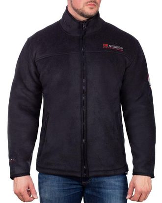 Geographical Norway Fleecejacke Herren Outdoor Jacke bausine Sportliches Design mit bestickten Details auf Brust und Arm