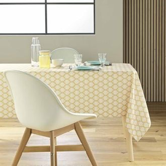 Douceur d'Int&eacute;rieur Nappe Rectangle (145 x 240 cm) Davia Jaune, Polyester Imprim&eacute;