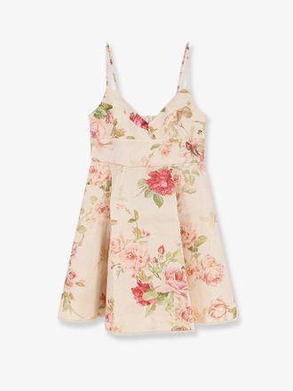 Zimmermann Roselight short linen dress with floral print - ZIMMERMANN - gender_Woman