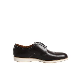 Pollini Dunkelbraune Leder Derby Schuhe - - Shoes - Herren - Braun - 45 EU