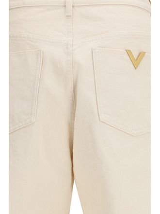 Valentino Mens Denim Trousers Ivory Cotton Jean