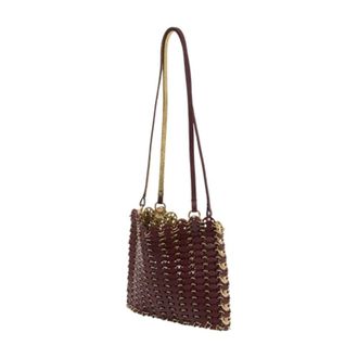 Paco Rabanne Studded Calfskin Shoulder Bag - Brown