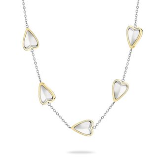 Liebeskind BERLIN Necklace - Halskette aus Edelstahl - Bicolor Silber/IP Gold - Ankerkette verstellbar bis 50 cm - wasserfest & hautfreundlich