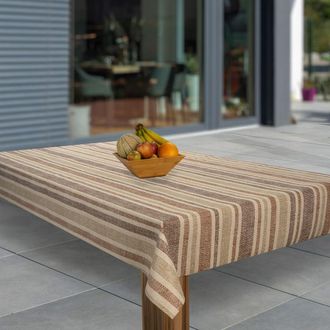 Laro Wachstuch-Tischdecke Abwaschbar Garten-Tischdecke Wachstischdecke PVC Plastik-Tischdecken Eckig Meterware Wasserabweisend Abwischbar, Muster:Streifen 